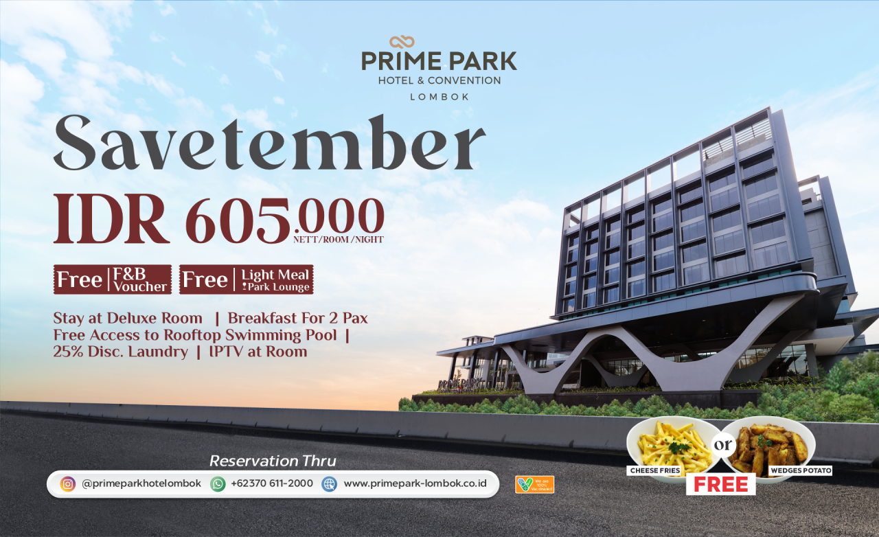 Savetember Deal | Prime Park Hotel & Convention Lombok